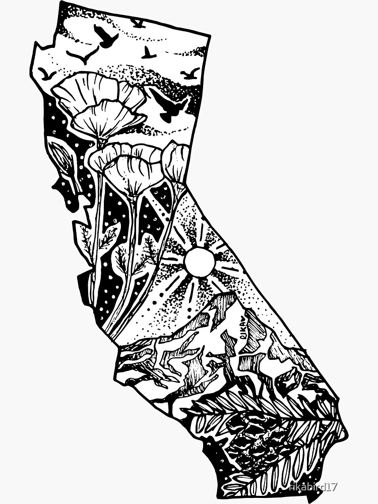 "California Vibes" Sticker for Sale by rikabird17 | Redbubble