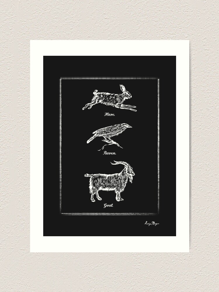 "Hare, Raven, Goat" Art Print by LadyMorgan | Redbubble