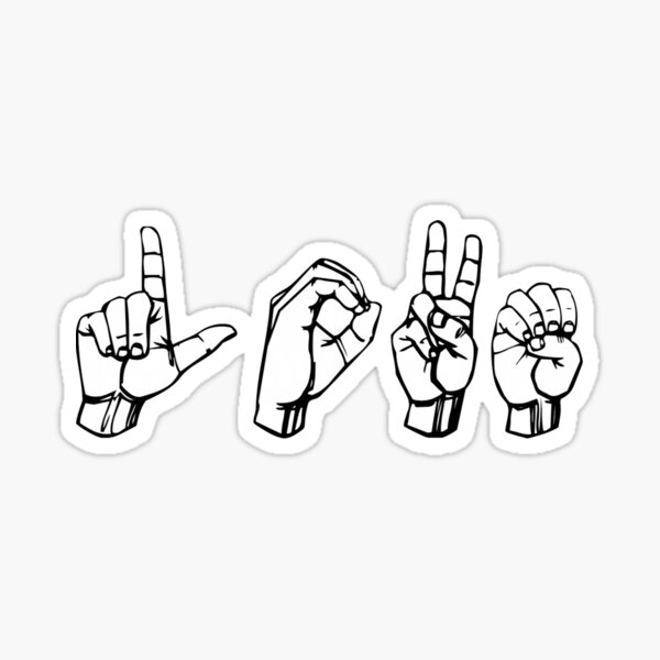 "Love ASL" Sticker for Sale by Nyle Doré | Redbubble