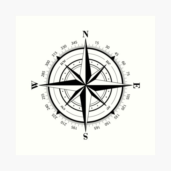 "True North Compass Nautical Love" Art Print for Sale by RoughCutErik ...