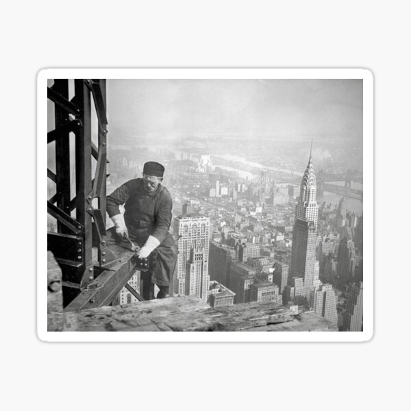 "Empire State Steelworker, 1936. Vintage Photo" Sticker for Sale by ...