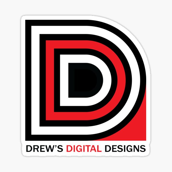 "Drew's Digital Designs Logo" Sticker by Shinryu1 | Redbubble