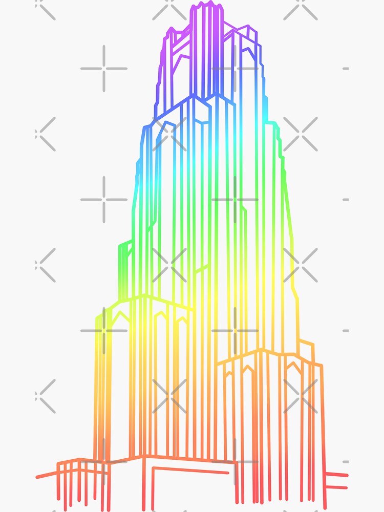 "Rainbow Cathedral of Learning" Sticker for Sale by colorful-kitten ...