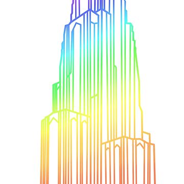 "Rainbow Cathedral of Learning" Sticker for Sale by colorful-kitten ...