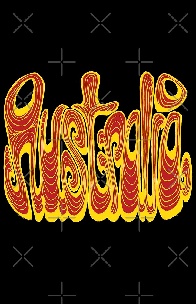 "Australia Lettering Typography - Red, Yellow and Black" by bignose1977 ...