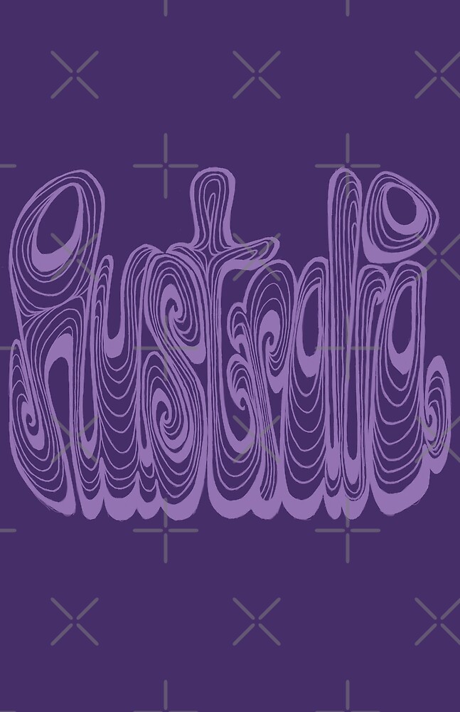 "Australia Lettering Typography - Ultra Violet" by bignose1977 | Redbubble