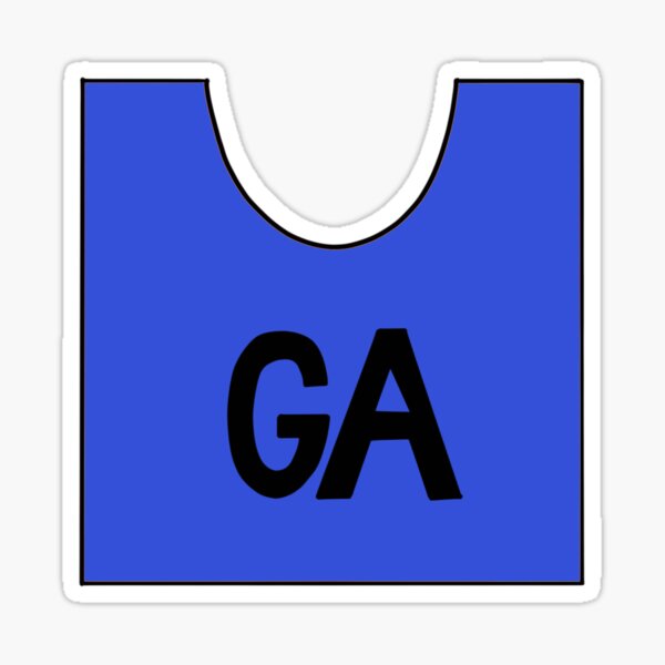 "Dark Blue Goal Attack Bib" Sticker for Sale by PicnicRock24 | Redbubble