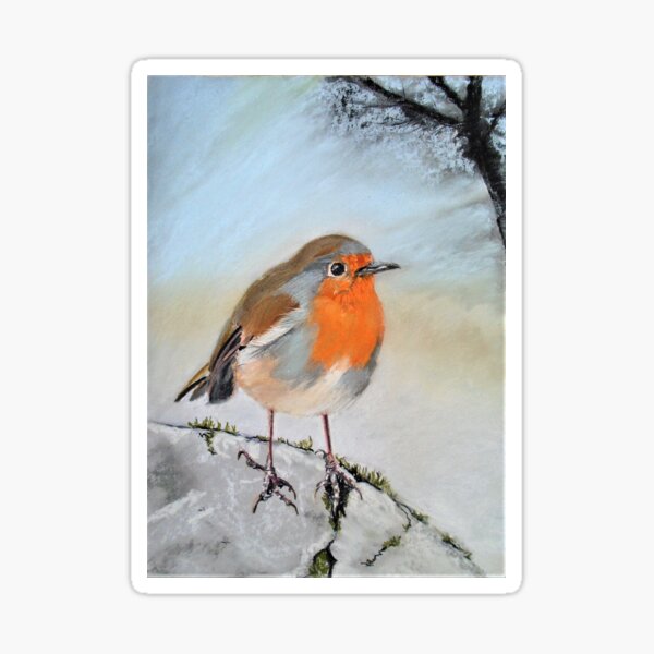 "Robin redbreast" Sticker by AngelaJCartner | Redbubble