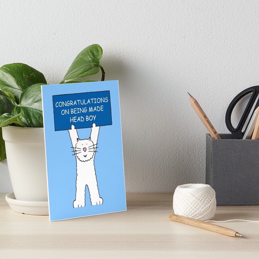 "Congratulations on Being Made Head Boy" Greeting Card for Sale by ...