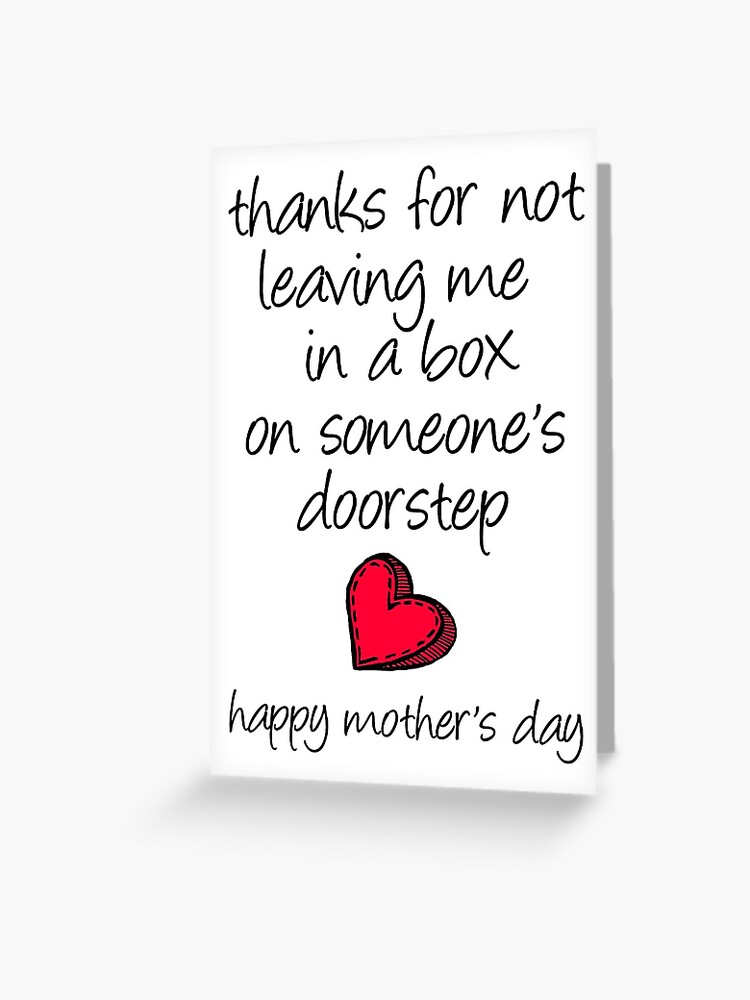 Funny Mothers Day Card Thanks Mom Happy Mothers Day Greeting Card