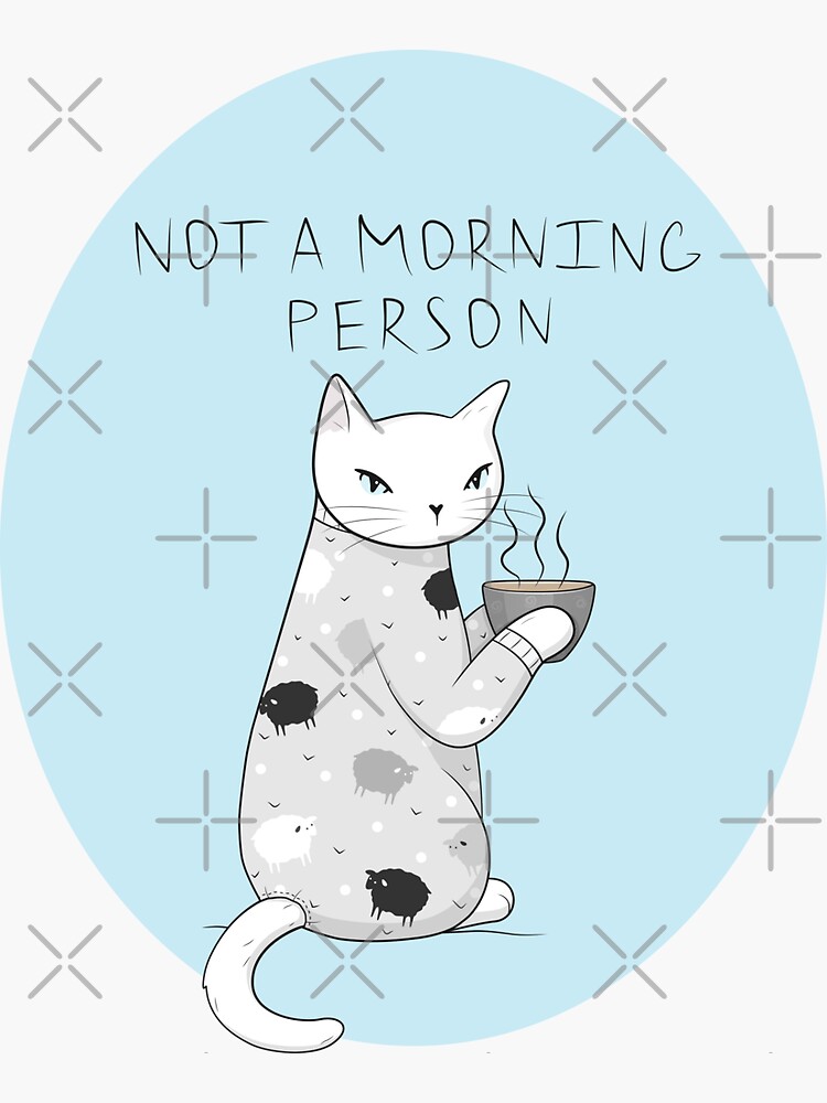 "Morning Pajamas Cat" Sticker for Sale by runcatrun | Redbubble