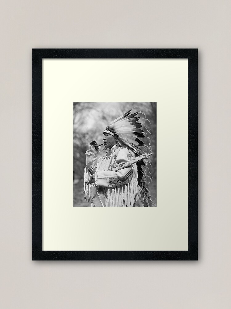 "Indian Chief Whirlwind Soldier, 1925. Vintage Photo" Framed Art Print ...