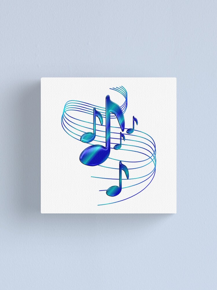 "Blue Flowing Music Notes" Canvas Print for Sale by CoolDoodles | Redbubble
