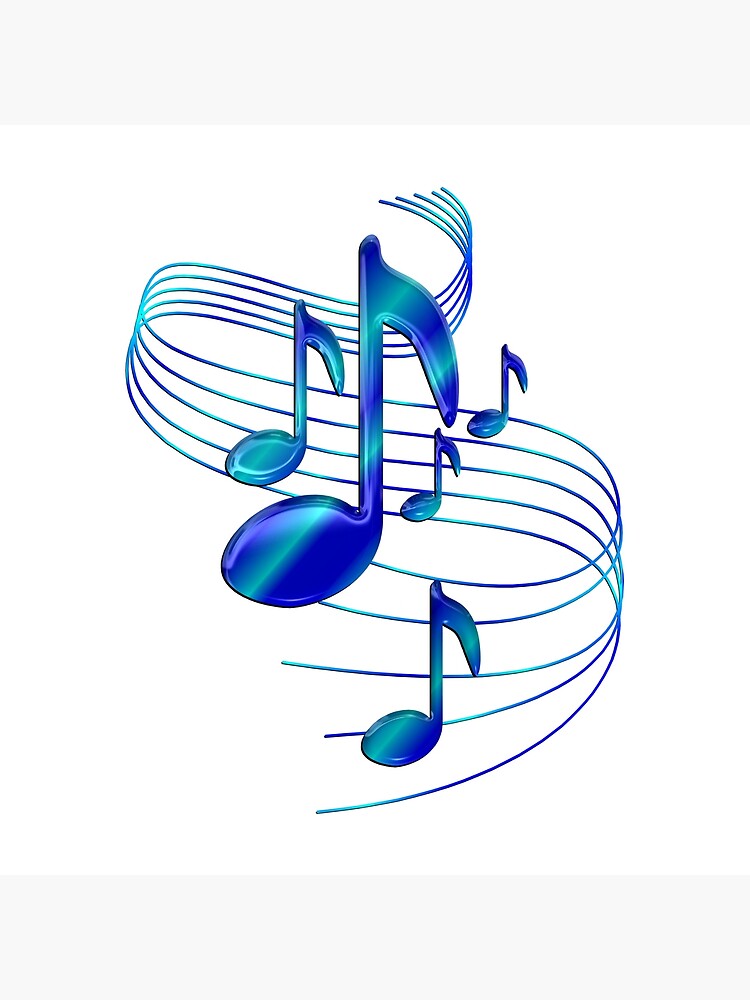 "Blue Flowing Music Notes" Poster for Sale by CoolDoodles | Redbubble