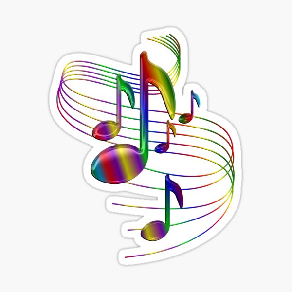 "Colorful Flowing Music Notes" Sticker for Sale by CoolDoodles | Redbubble