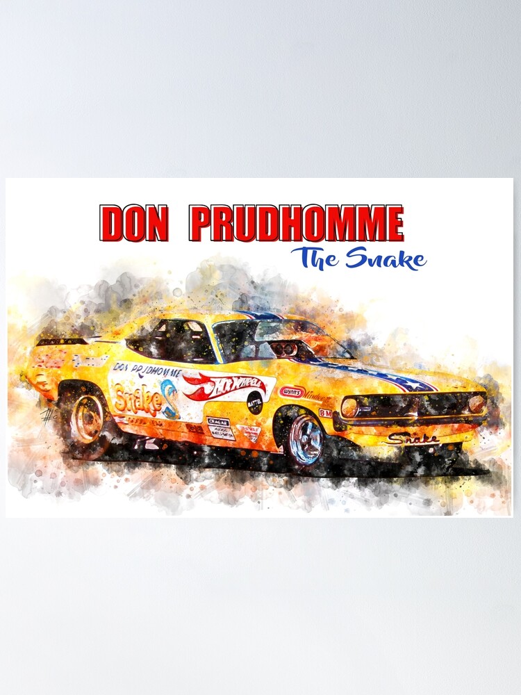 Vintage NHRA drag racing wall art print, Don "The Snake" Prudhomme, Hot ...