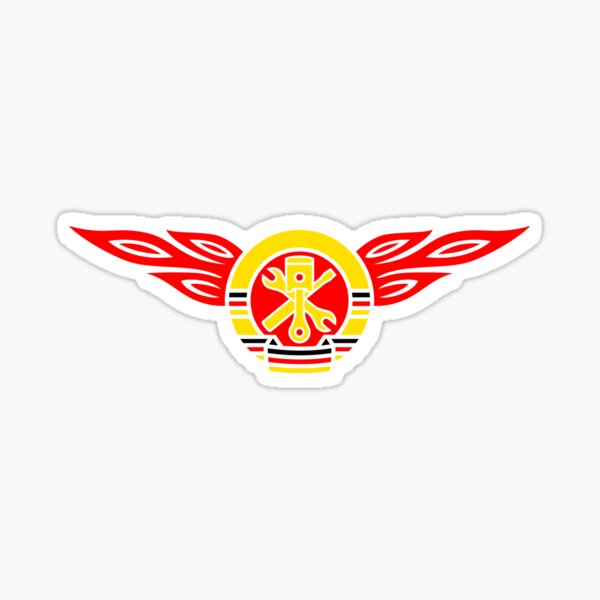 "DDR Flames Crest (tri-color)" Sticker for Sale by GetThatCar | Redbubble
