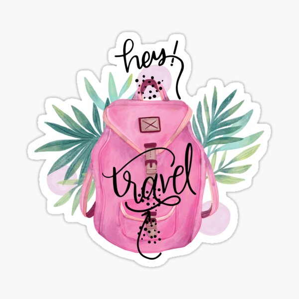"Hey Travel!" Sticker by Amebica | Redbubble