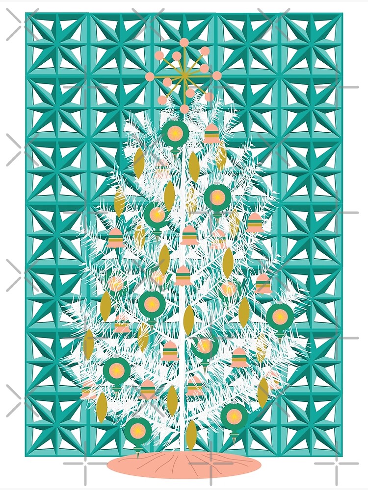 "Mid Mod Christmas Tree and Breeze Blocks" Canvas Print for Sale by ...