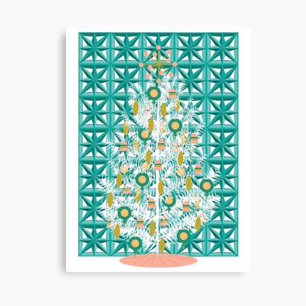 "Mid Mod Christmas Tree and Breeze Blocks" Canvas Print for Sale by ...