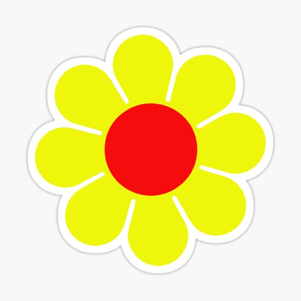 "Yellow Red Hippie Flower Daisy" Sticker for Sale by hilda74 | Redbubble