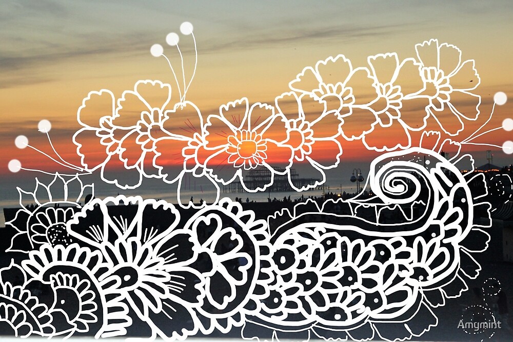 "The Sunset and white henna art" by Amymint | Redbubble