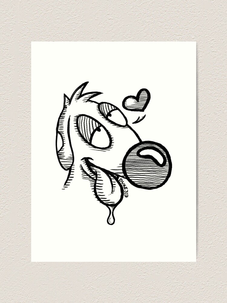 "Dog Mouth Watering Cute Rule34 CatDog Cat Cartoon" Art Print by ...