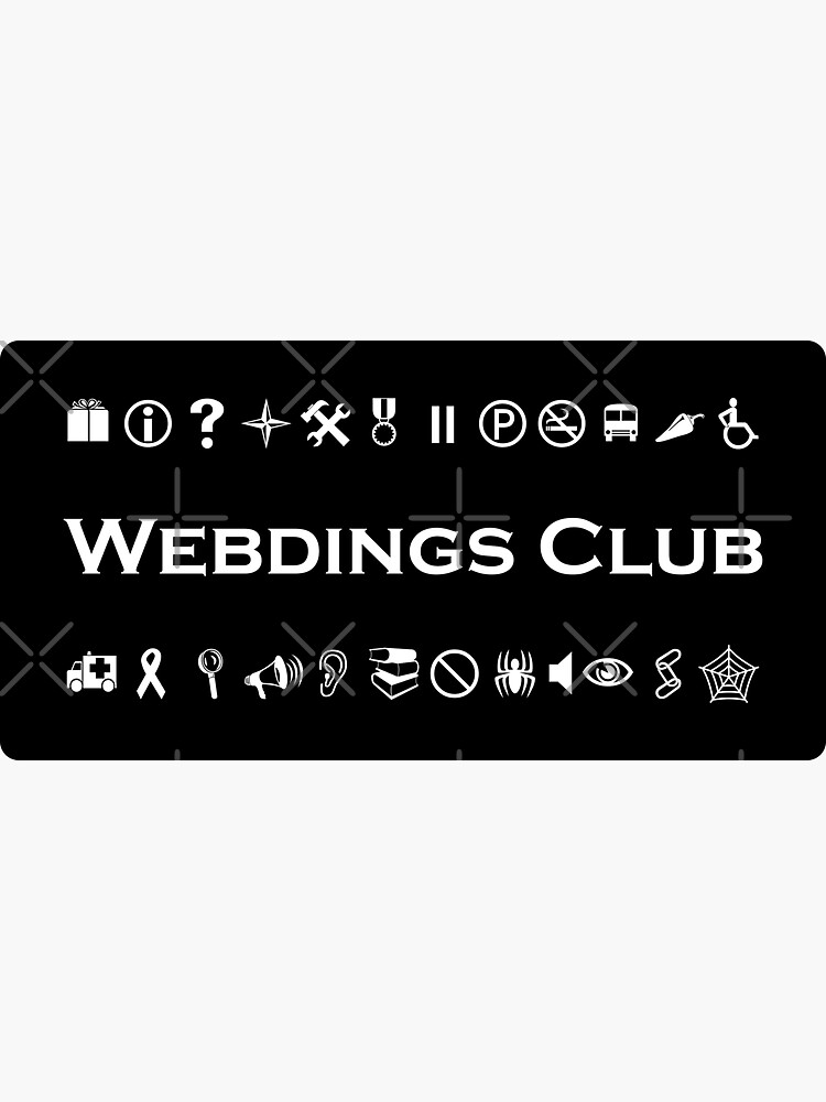 "Webdings Club Symbols for Computer Geeks Monotone Dark" Sticker by ...