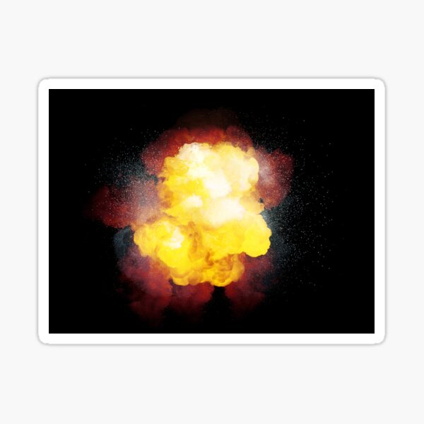 "Realistic fiery explosion" Sticker for Sale by LukeSzczepanski | Redbubble