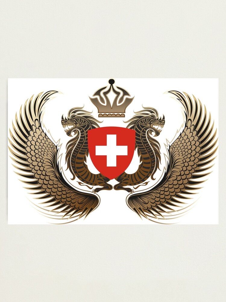 "Swiss coat of arms with wings" Photographic Print for Sale by ...