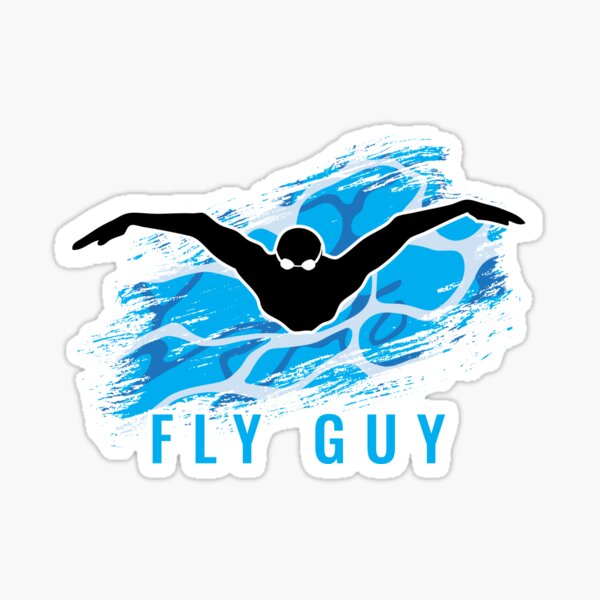 "Swim Pool Fly Guy" Sticker by oberdoofus | Redbubble