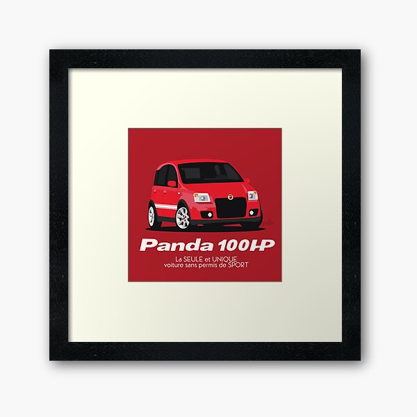 "Fiat Panda 100HP Red" Framed Art Print for Sale by pdlv | Redbubble