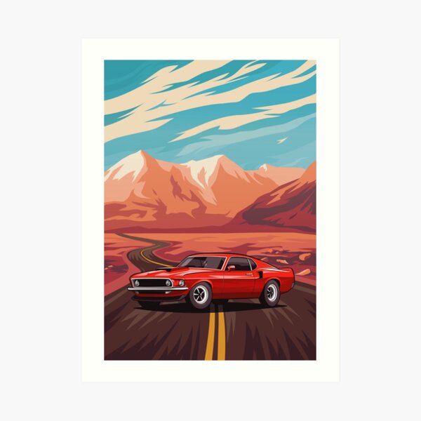 "Ford Mustang Boss 429 illustration" Art Print for Sale by dmaryashin ...