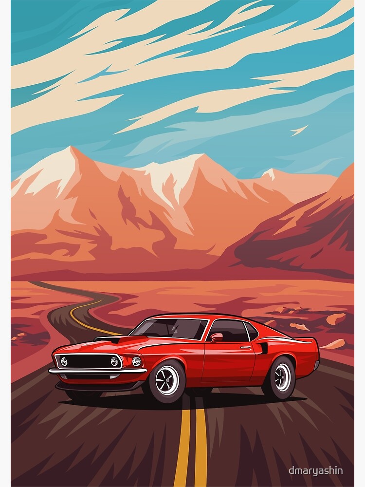 "Ford Mustang Boss 429 illustration" Art Print for Sale by dmaryashin ...