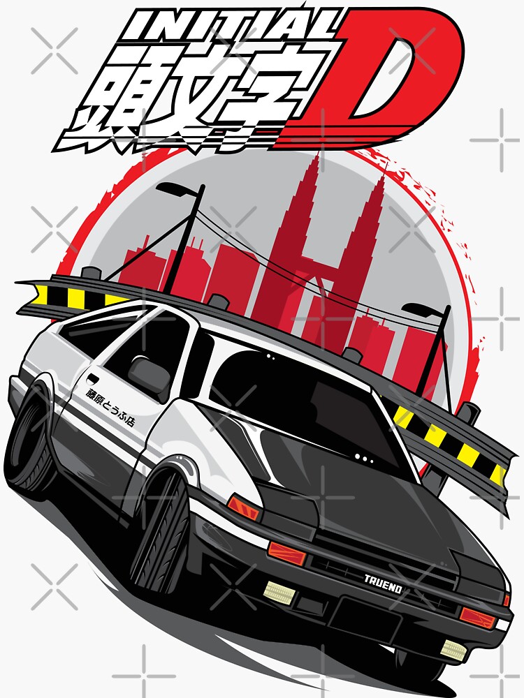 "Initial D" Sticker by cungtudaeast | Redbubble