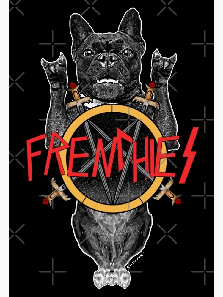 "Metal Frenchie" Poster by darklordpug | Redbubble