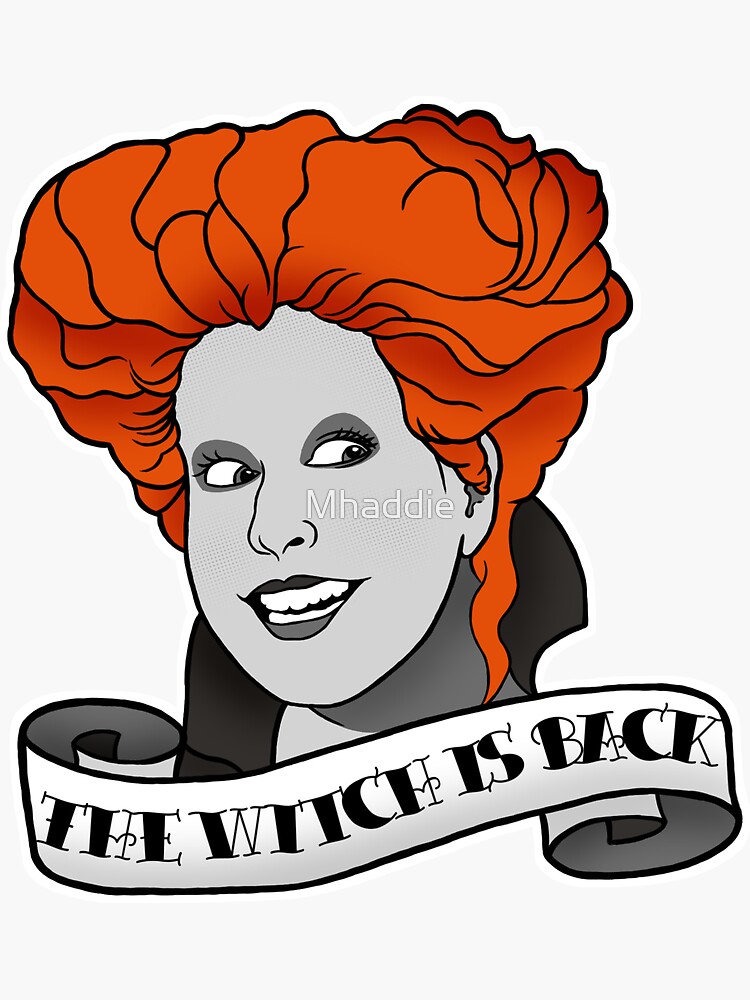 "The Witch is Back!" Sticker for Sale by Mhaddie | Redbubble