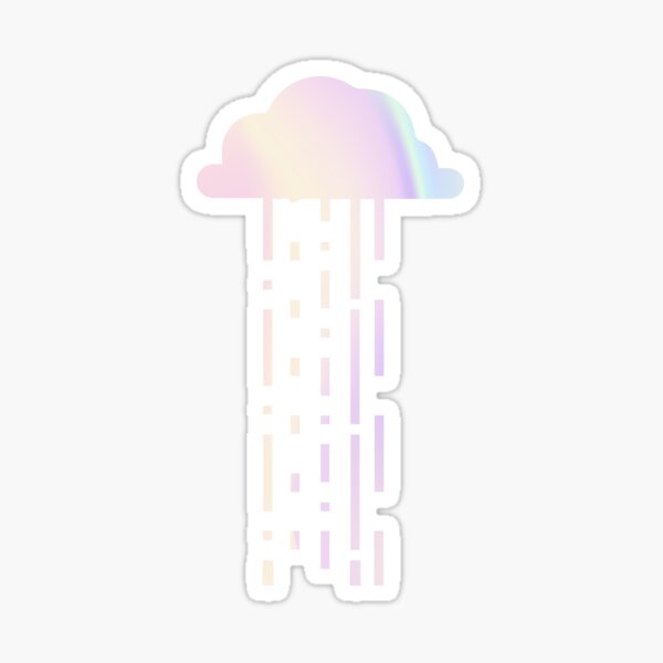 "Holographic Rainbow Minimalist Raincloud" Sticker by maggiecuda ...