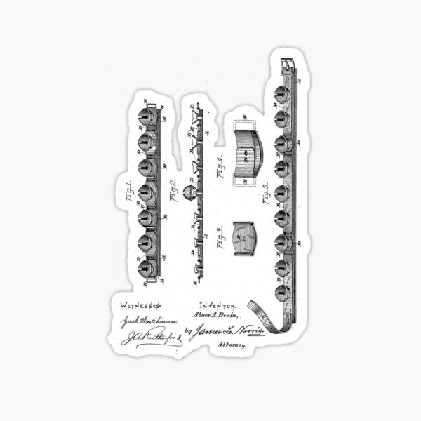 "Musical Instrument Vintage Patent Drawing" Sticker by TheYoungDesigns ...