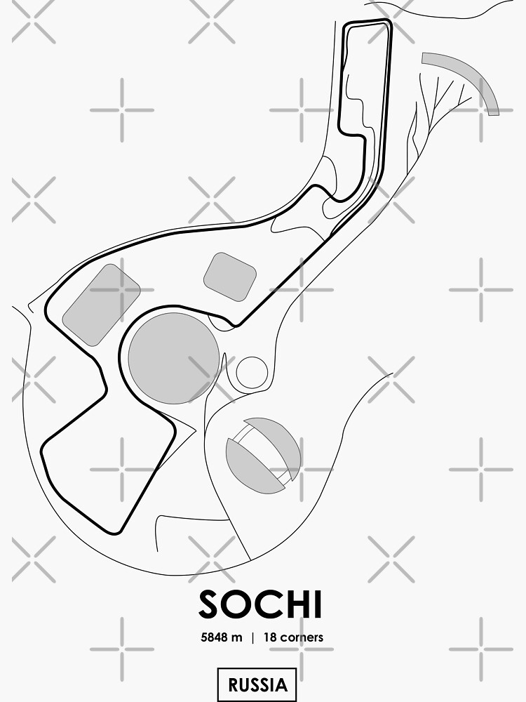 "Sochi - Russia Track Map" Sticker for Sale by andreanastasio | Redbubble
