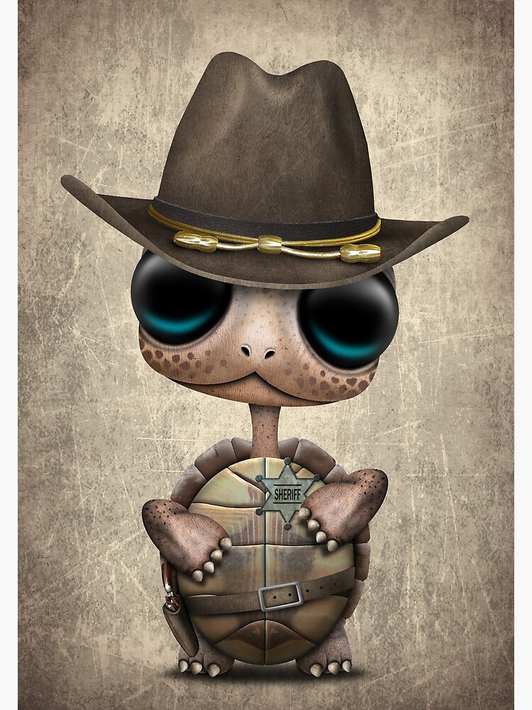 "Cute Baby Turtle Sheriff" Art Print by JeffBartels | Redbubble