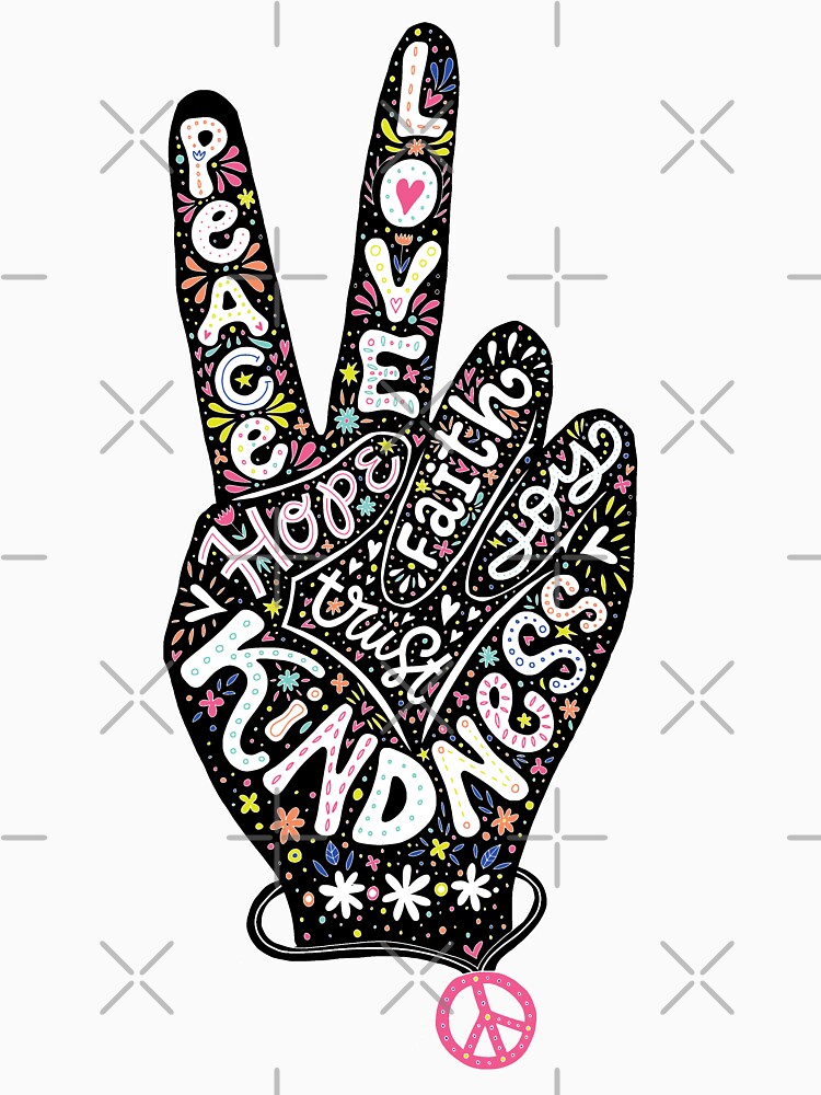 "Peace Sign with words Peace, Love, Faith, Joy, Hope, Kindness, Trust ...
