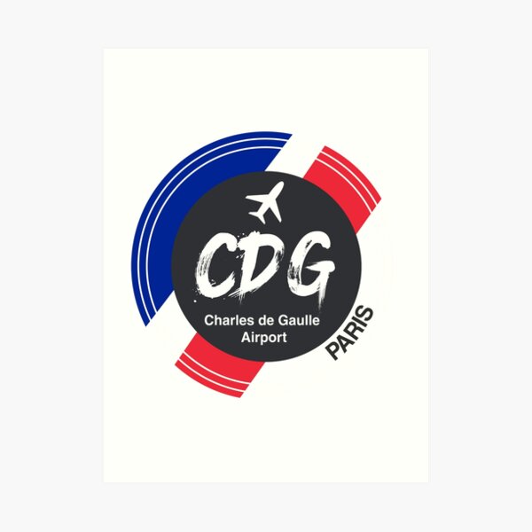 "CDG, Charles de Gaulle Airport, France flag" Art Print by Aviators ...