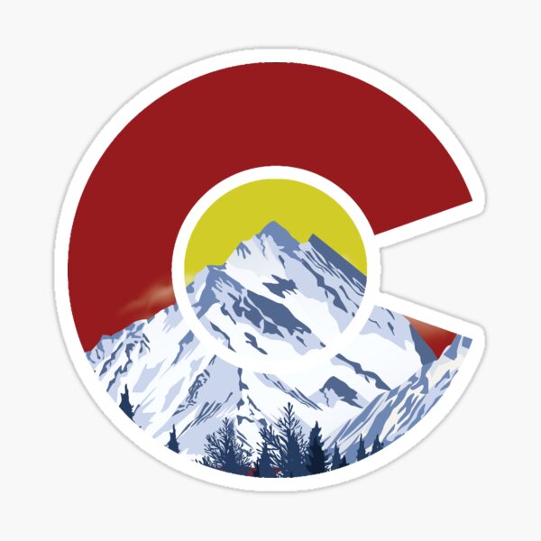 "State of Colorado Flag Mountains" Sticker for Sale by designeclipse ...