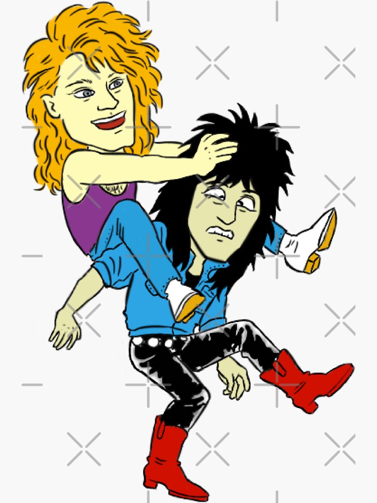"Jon Bon Jovi Richie Sambora 80s drawing digital art " Sticker for Sale ...