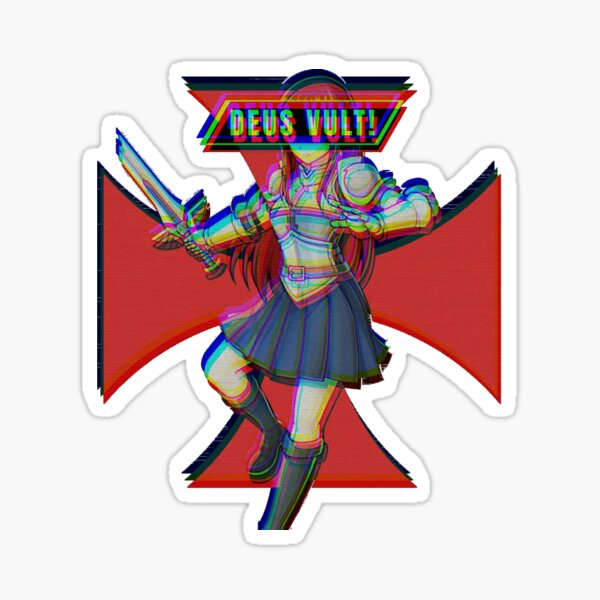 "Aesthetic Erza Scarlet "Deus Vult!"" Sticker by NE0T0KY0 | Redbubble