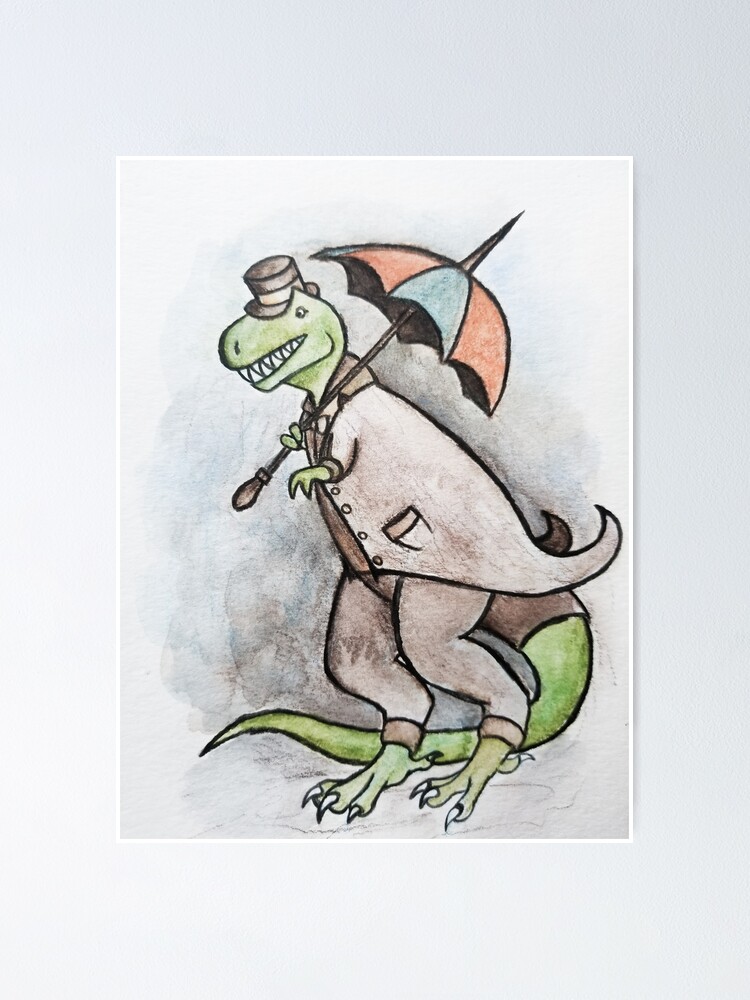"The Dapper Dinosaurs - Charles the Tyrannosaurus " Poster for Sale by ...