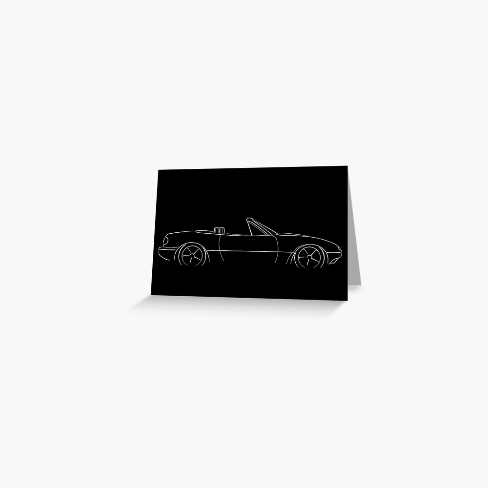 "Mazda Miata MX-5 NA - profile stencil, white" Greeting Card by mal ...