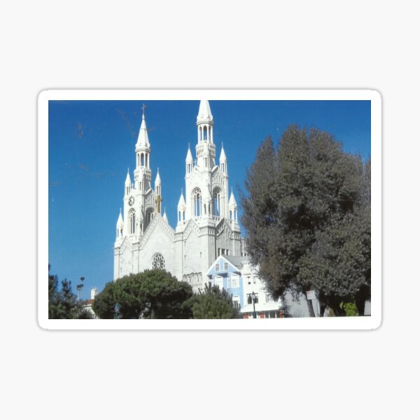 "Church In North Beach,S.F." Sticker for Sale by RobynLee | Redbubble