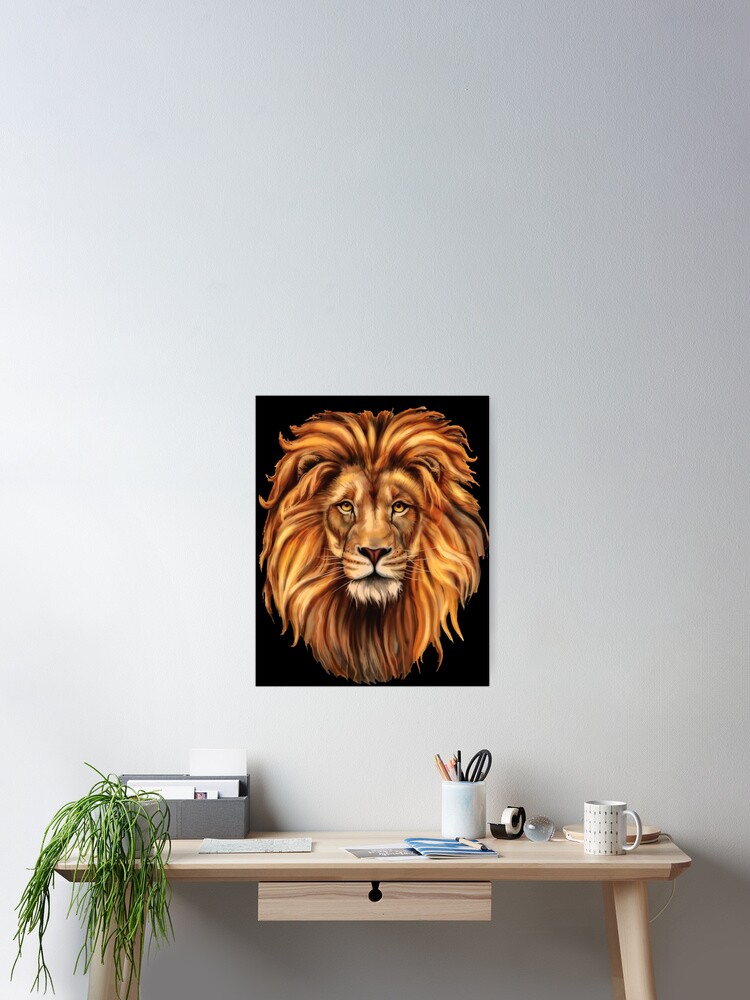 "Lion face print" Poster for Sale by markstones | Redbubble